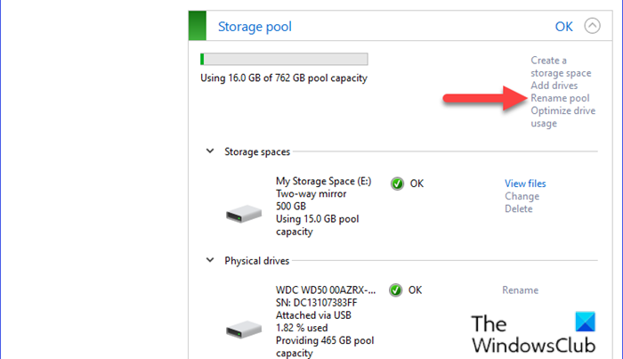 How To Rename Storage Pool For Storage Spaces In Windows 1110