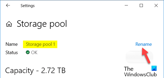 How to Rename Storage Pool for Storage Spaces in Windows 11/10