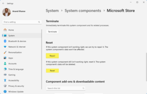 Repair, Reset or Clear Microsoft Store Cache in Windows 11