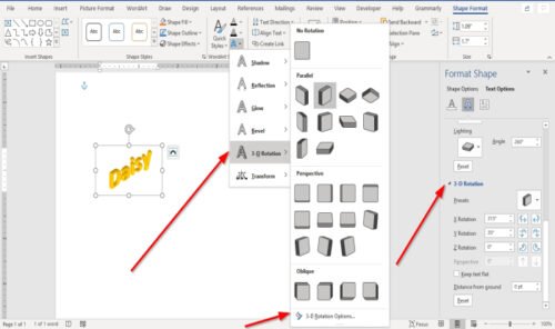 How to add Text Effects to WordArt in Office apps