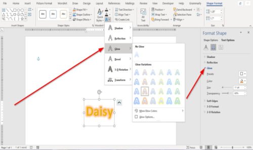 How to add Text Effects to WordArt in Office apps