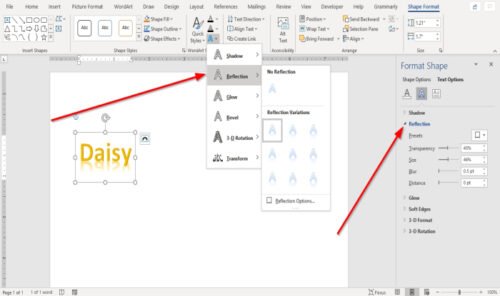 How to add Text Effects to WordArt in Office apps