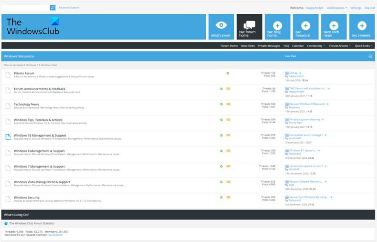 TheWindowsClub Forum has been shutdown