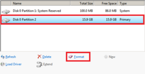 Windows could not format a partition on disk, Error 0x80070057