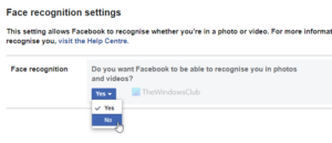 How to enable or disable Facebook Face recognition