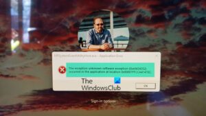 The exception unknown software exception occurred in application