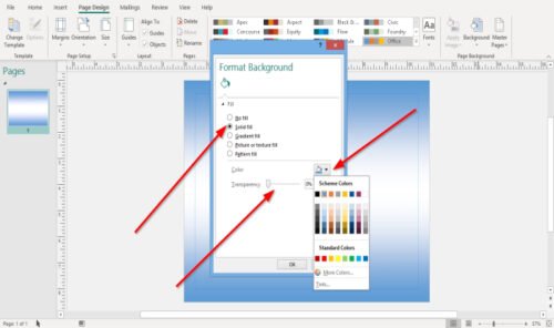 How to create and add a Background in Publisher