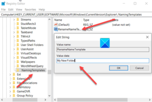 How to change default New folder name in Windows 11