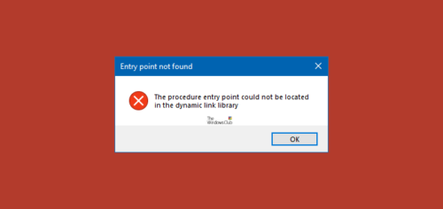 The procedure entry point could not be located in the dynamic link library