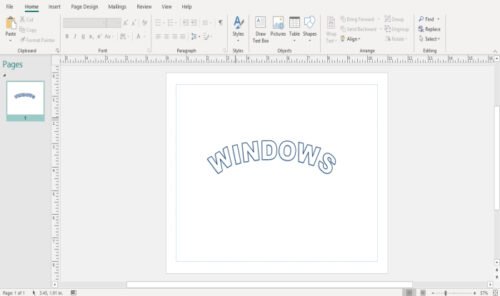 How to change the shape of WordArt Text tool in Publisher