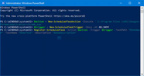 Delete or Create a Scheduled Task with PowerShell in Windows 11