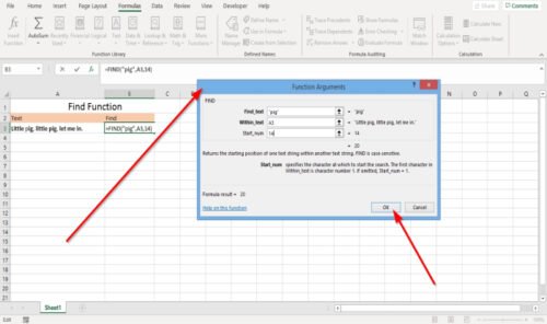 How to use Find and FindB functions in Excel