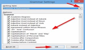 Customize Spelling and Grammar Checking Settings in Outlook