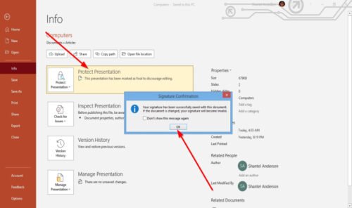 How to create and insert Digital Signature in PowerPoint presentation