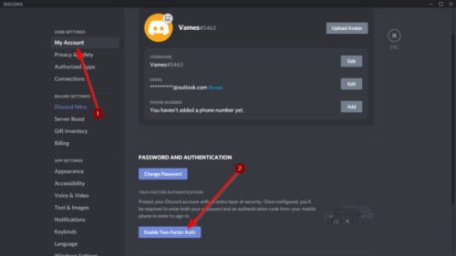 How to enable Two-Factor Authentication in Discord