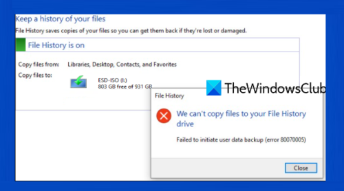 File History Error 80070005 on Windows 11 [Fix]