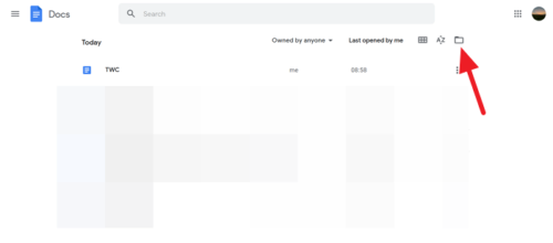 How to create a folder in Google Docs and access it