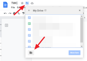 How to create a folder in Google Docs and access it