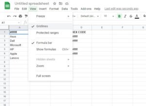 How to remove Gridlines from a Google Sheet document