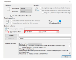 How to add Expiration Date to Emails in Outlook
