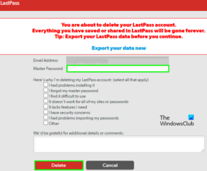 How to delete Your LastPass Account