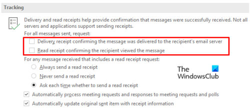 How to enable and request Delivery or Read Receipt in Outlook