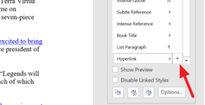 How to remove Underline from Hyperlink in Word