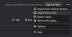 How to import login data from a file in Mozilla Firefox
