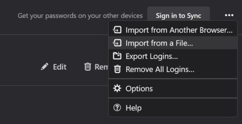 How to import login data from a file in Mozilla Firefox