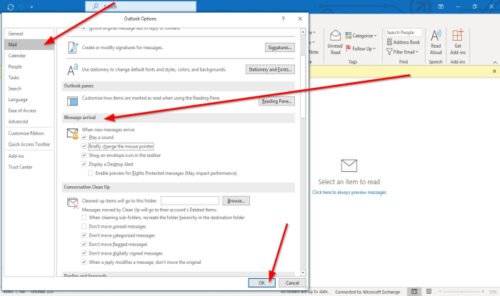 Create Desktop Alerts for Incoming Email in Outlook