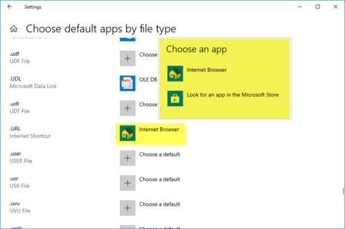 What is Internet Browser in Default apps? How to open URL files?
