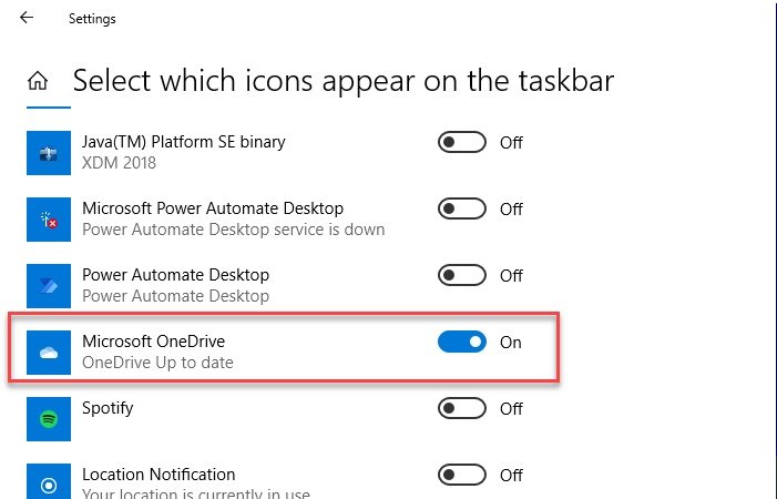 OneDrive icon missing from Taskbar in Windows 11 OneDrive icon missing from Taskbar in Windows 11