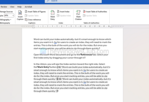 How to create an Index in Word