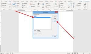 How to create, insert and move a Bookmark in Word