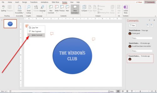 How to add, change, show, hide, or delete PowerPoint comments