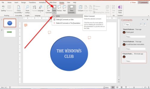 How to add, change, show, hide, or delete PowerPoint comments