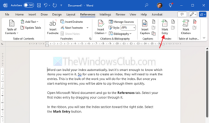 How to create an Index in Word