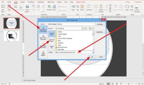 How to link Elements, Content or Objects to a PowerPoint slide