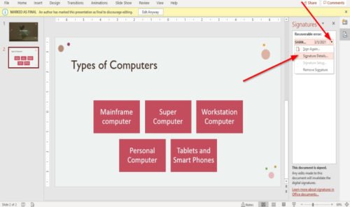 How to create and insert Digital Signature in PowerPoint presentation
