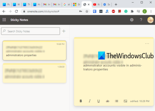 Sticky Notes stuck on Loading Sticky Notes