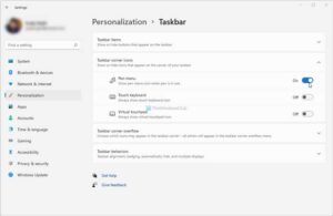 System icons not showing or missing from Windows 11 Taskbar