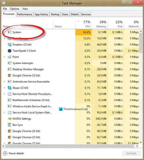 System process High Disk or CPU usage on Windows 11 System process High Disk or CPU usage on Windows 11
