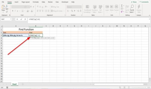How to use Find and FindB functions in Excel