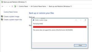 0xC03A0005, Version does not support this version of file format