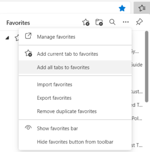How to manage Favorites in Microsoft Edge browser
