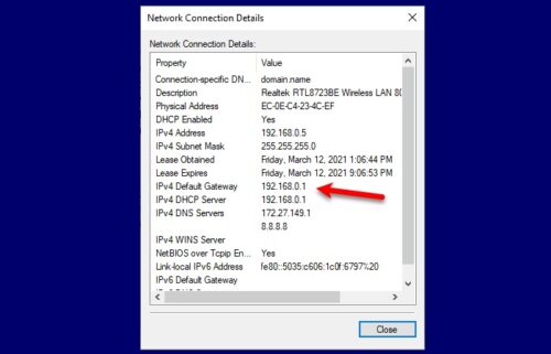 How to find the Router IP address on Windows - IP Address Lookup