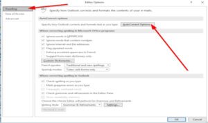 Specify how Outlook should correct and format your email messages