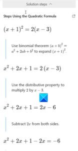 How to use Math Solver tool in Microsoft Edge for Windows 11