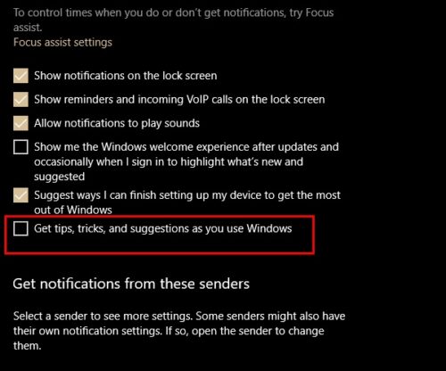Block or Stop Microsoft Edge pop-up Tips and Notifications