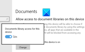 Disable apps from having Documents Library access in Windows 11